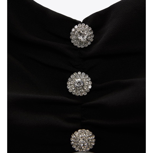 Zara | Dresses | Zara Strappy Jewel Button Top | Poshmark